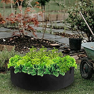 Planter Garden Bed Bag,Round Fabric Flower Raised Bed Garden Grow Bags Fabric Pots Breathable Planting Container for Herb Flower Vegetable Plants (100Gallon-47x47x11.81inch)