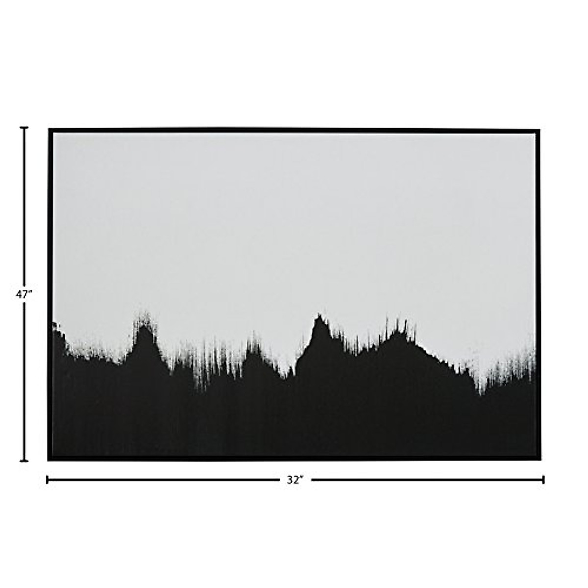 Amazon Brand – Rivet Abstract Black and White Wall Art Print of Tree Line in Black Frame, 45" x 30"