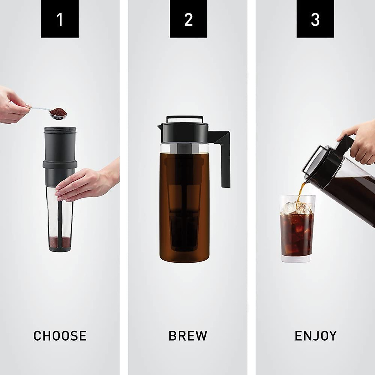 Ucraft Kitchen Cold Brew Coffee Maker – 1.5 Quart – Serve and Store Pitcher for Iced Coffee – Shatterproof – Leak Proof – Fits Most Refrigerator Doors