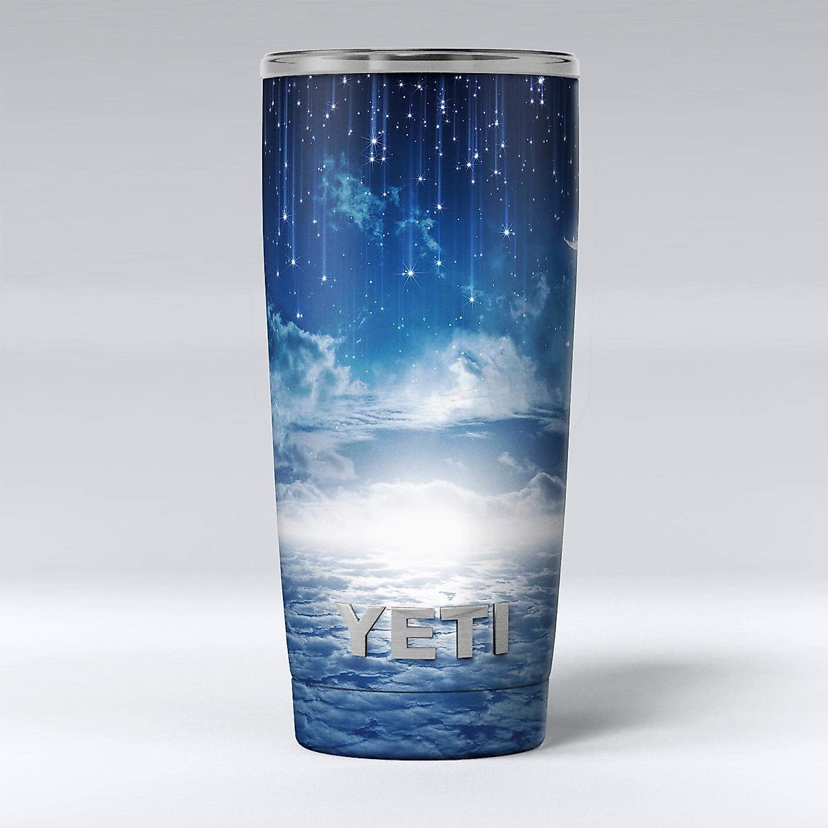 Design Skinz Vivid Blue Falling Stars in The Night Sky - Skin Decal Vinyl Wrap Kit Compatible with The Yeti Rambler Cooler Tumbler Cups