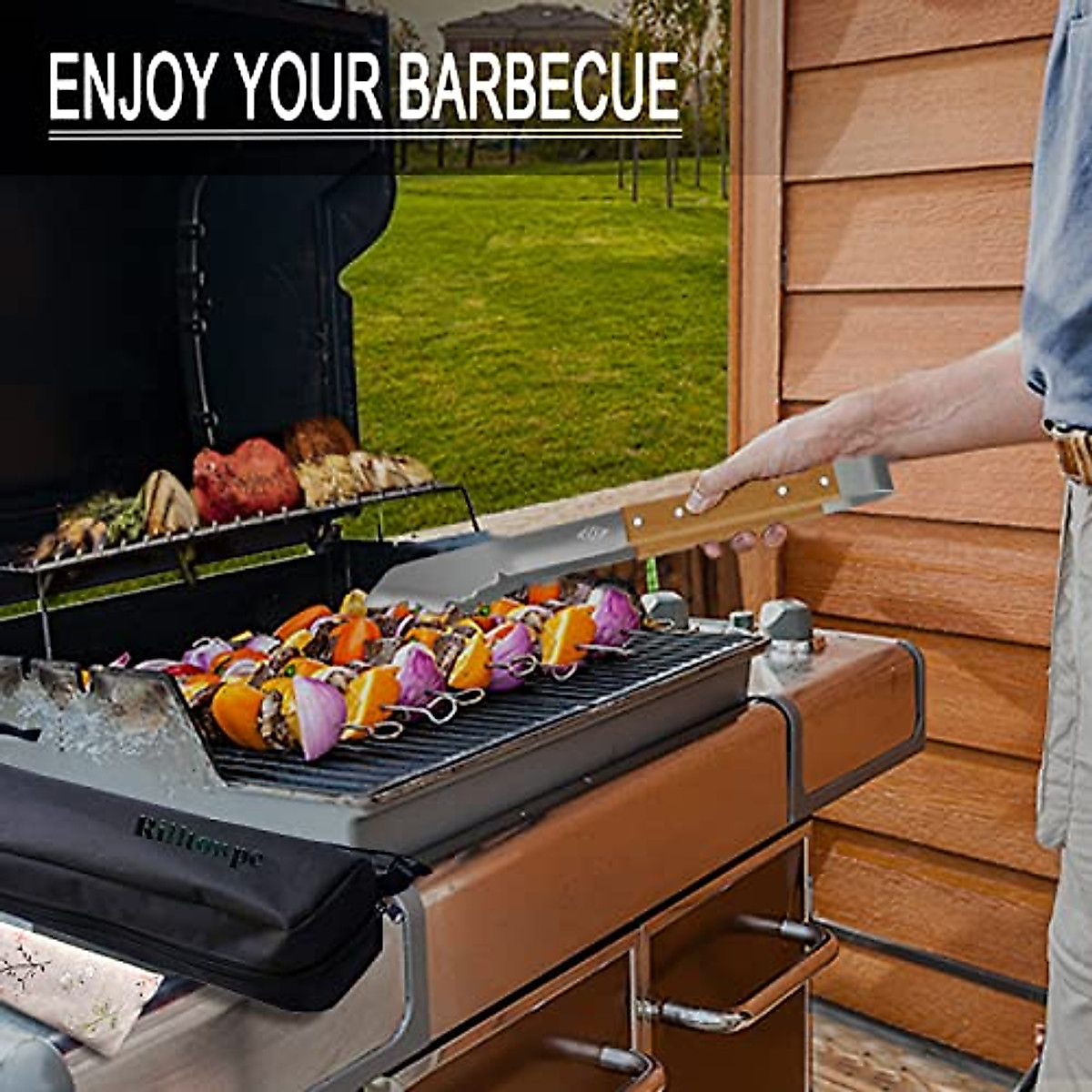 Grill Storage Bag, Grilling Bags for Outdoor Grilling, Grill Tool Storage, Grill Hardware & Tools BBQ Bag, Oxford Cloth BBQ tool Storage Storage Bag, Foldable Grill Bag for Camping and Hiking BBQ.