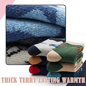 Boys Winter Wool Socks Kids Thick Warm Socks Thermal Crew Socks for Boys 6 Pairs 6-8 Years