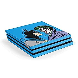 Skinit Decal Gaming Skin Compatible with PS4 Pro Console - Officially Licensed Warner Bros Batman vs Joker - Blue Background Design
