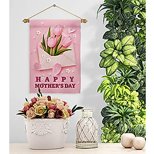 Ornament Collection Mommy Day Mail Garden Flag Set Wood Dowel Family Mother Mom Mama Grandma Love Flowers Parent Sibling Relatives Grandparent House Banner Small Yard Gift Double-Sided, Made in USA