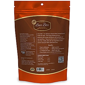 Liver Bits Treats for Dogs - Freeze Dried Training Treats - 100% Natural Raw Beef Liver - High in Protein 4 oz