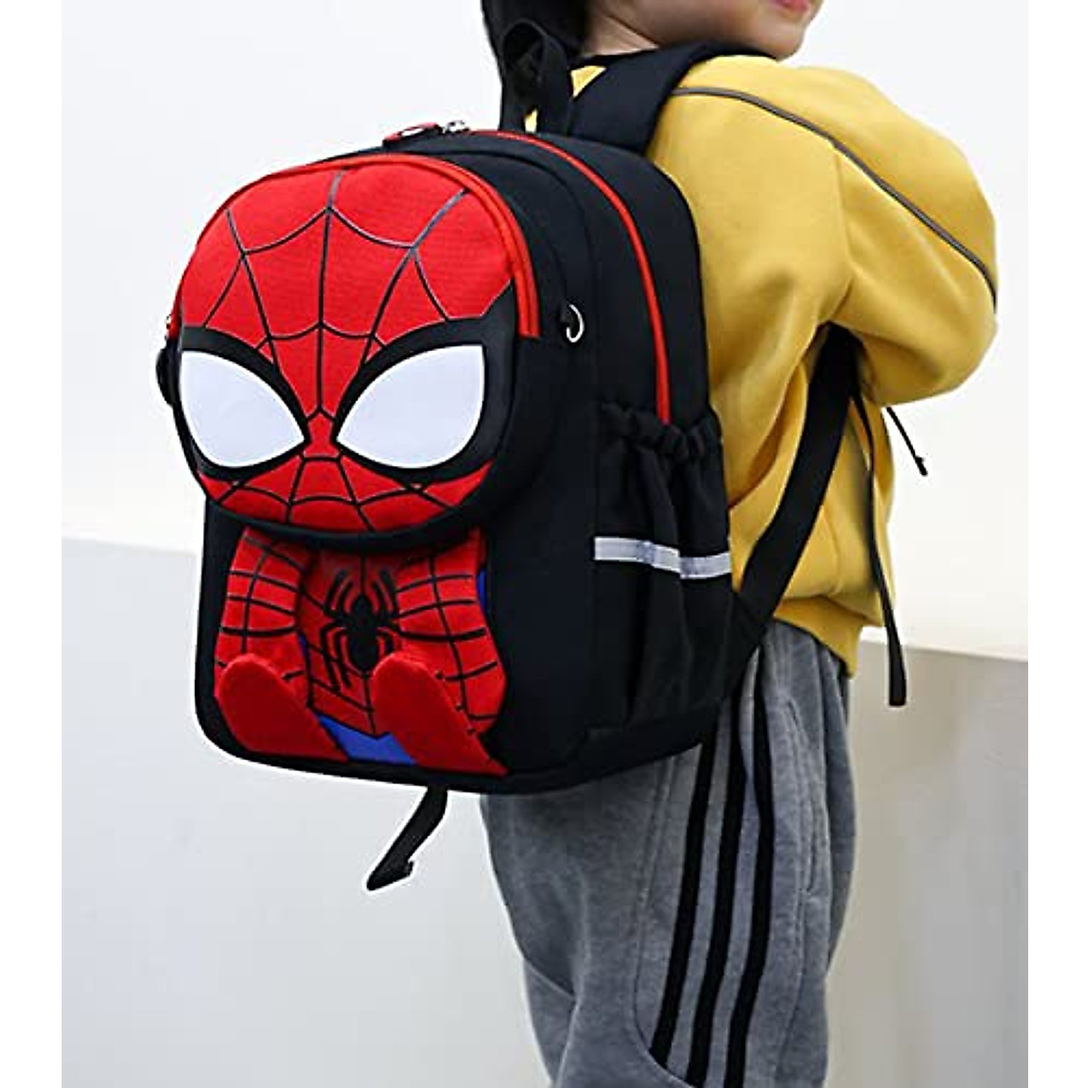 tollaa Toddler School Backpack Cartoon 3D Comic Superhero Kids Backpacks Waterproof Lightweight Kids Schoolbag for Boys Girls-Black