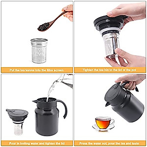 Buwico Coffee Carafe for Keeping Hot, 34 Oz Insulated Carafe with Celsius Temperature Display Lid, Stainless Steel Insulated Coffee Pot for Coffee, Tea, Beverage