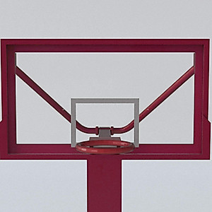 Yiju 1:32 Scale Plastic Sports Decorating Basketball Hoop for Action Figure Life Scene Props Decoration & Collection Toys, Red