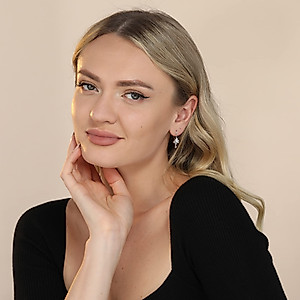 POPLYKE Mushroom Leverback Earrings Sterling Silver Fun Sun and Moon Earrings Jewelry for Women Daughter Gifts