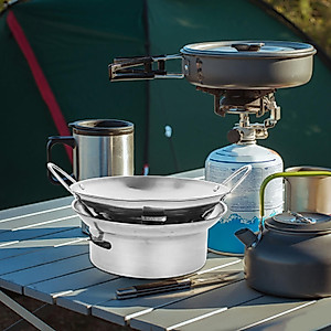 Kichvoe Hot Pot Spirit Cooker with Pot Camping Stoves Set Hot Pot Alcohols Stove Portable Efficient Stoves Burner Liquid Stove Household Stainless Steel Spirit Cookers Cookware