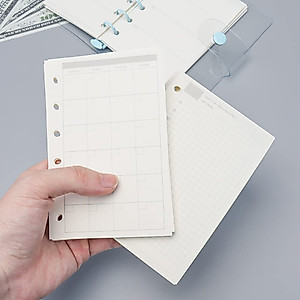 A7 Refill Paper 3 Pack Undated Daily&Weekly&Monthly Binder Inserts 6-Hole Punched Filler Paper Planner Refills, 135 Sheets/270 Pages Refillable Planner Binder Paper for A7 Planner Inserts