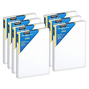Sargent Art 11 x 14 inch Stretched Canvas, Pack of 7 Pieces, Blank White Canvases, Double Acrylic Titanium Priming, Perfect for Acrylic, Oil, and Art Projects, Acrylic Pouring & Wet Media