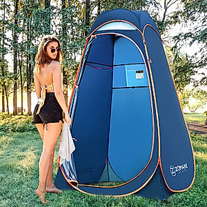 Pop Up Shower Tent,Portable Privacy Changing Tent,Instant Camping Dressing Bathroom Potty Tent for Camping Hiking Toilet Beach Picnic Fishing with Carrying Bag,6.9 FT Tall,by Zomake(RoyalBlue)