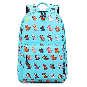 abshoo Lightweight Cute Dog Backpacks For School Kids Boys Girls Backpack With Lunch Bag (Set Dog Teal)