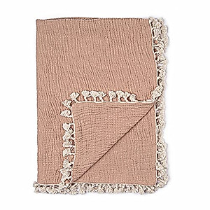 Crane Baby Muslin Swaddle Blanket, Soft Cotton Lightweight Nursery and Stroller Blanket for Baby Boys & Girls, Copper, 30" x 40"