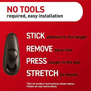 Command Forever Classic Large Metal Wall Hooks, Damage Free Hanging Wall Hooks with Adhesive Strips, No Tools Wall Hooks for Hanging Decorations in Living Spaces, 2 Metal Hooks and 4 Command Strips