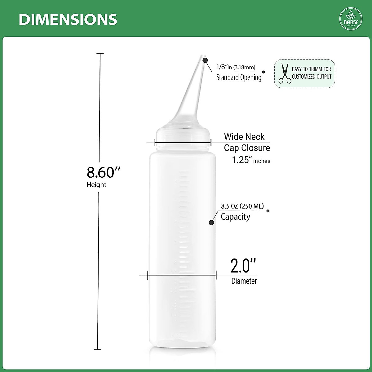 Bar5F Applicator Bottle with Angled Tip 8.5 ounce (Pack of 3)