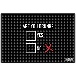 Are You Drunk? 17.7" x 11.8" Funny Bar Spill Mat Rail Countertop Accessory Home Pub Decor Slip Resistant Durable Thick Bar Covering For Craft Brewery Kitchen Cafe and Restaurant Decor