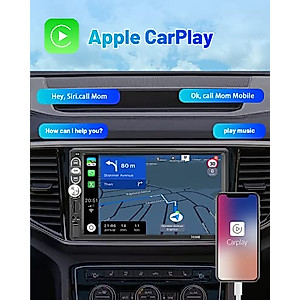 Apple CarPlay Head Unit Single Din Touchscreen Car Stereo with Bluetooth and Backup Camera 7 Inch Car Radio with Android Auto Mirror Link USB Charging & FM AUX TF
