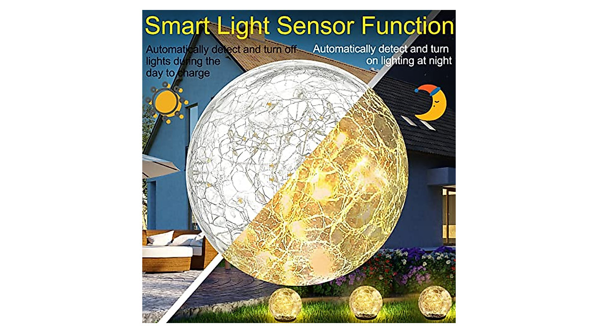 Garden Solar Ball Lights Outdoor Waterproof 60 LED Globe Lighting