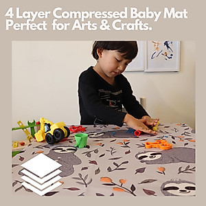BABYBOET Splat Mat for Baby – Under High Chair Floor Mat Protects Wood, Vinyl and Carpet from Spills – Waterproof 4 Layer Baby Mat with Anti-Skid Backing Deters Bunching and Sliding (51” x 51”)