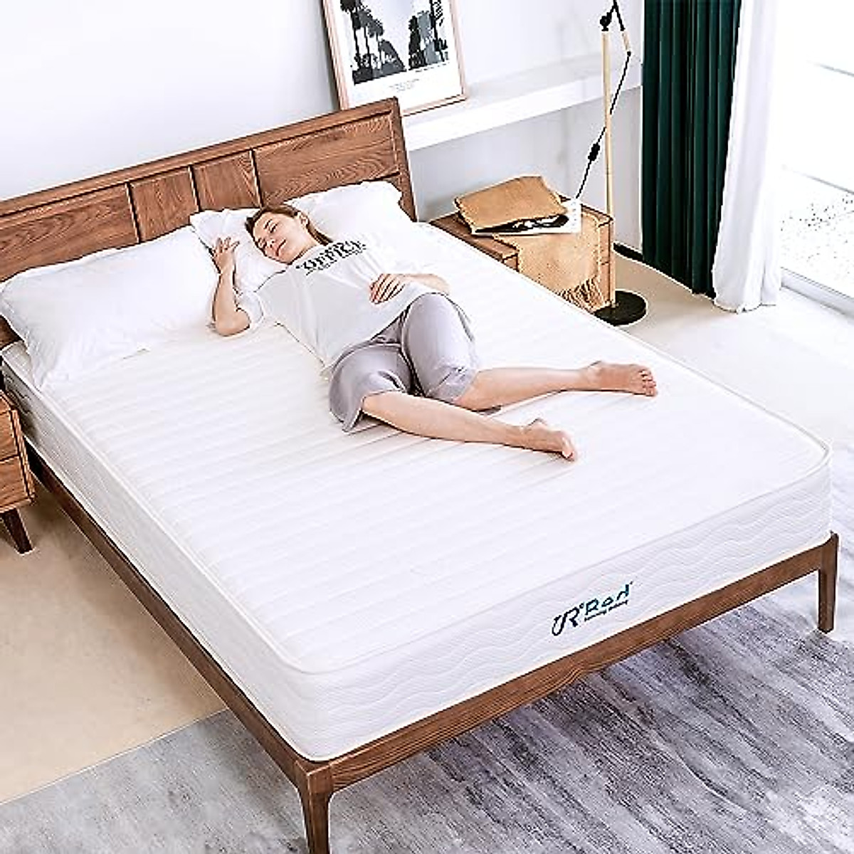 California King Mattress Latex Mattress, 8 Inch Hybrid Mattress in a Box with Gel Memory Foam, Natural Mattress Individually Wrapped Pocket Coils Mattress, Pressure Relief, Medium Firm Support