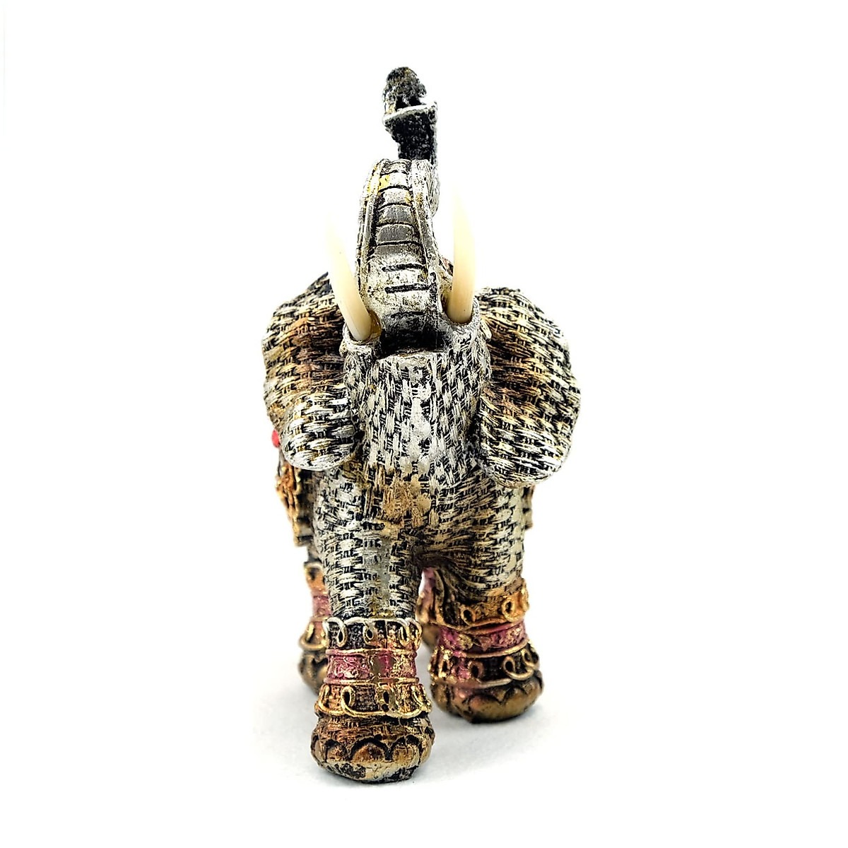 Elephant Statue, Lucky Elephant Statue Sculpture Wealth Figurine Gift Home Decoration (Rattan, Left)
