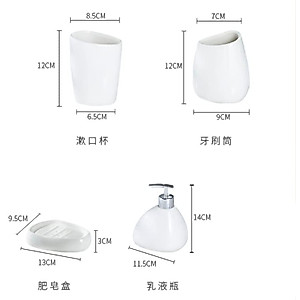 CZDYUF Bathroom Supplies Set Wedding Wash Cup Set Bathroom Five-Piece Set European Ceramic Wash