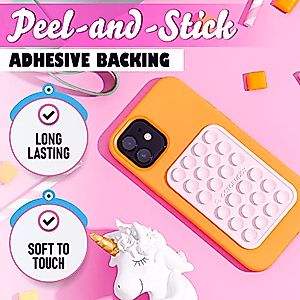|| OCTOBUDDY || Silicone Suction Phone Case Adhesive Mount || (iPhone and Android Cellphone case Compatible, Hands-Free Mobile Accessory Holder for Selfies and Videos) Fidget Toy (Chalk Pink)