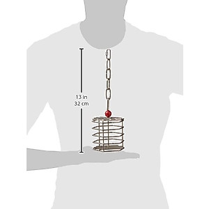 Featherland Paradise, Stainless Steel Baffle Cage, Durable Hanging Foraging Toy Feeder, Small