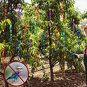 Hausse 30 Pack Bird Repellent Reflectors Scare Rods, Hanging Colorful Plastic rod Reflective Bird Deterrent Device, Glossy Finish Garden Decorative Scare Bird Away, Like Woodpeckers, Pigeons and Geese