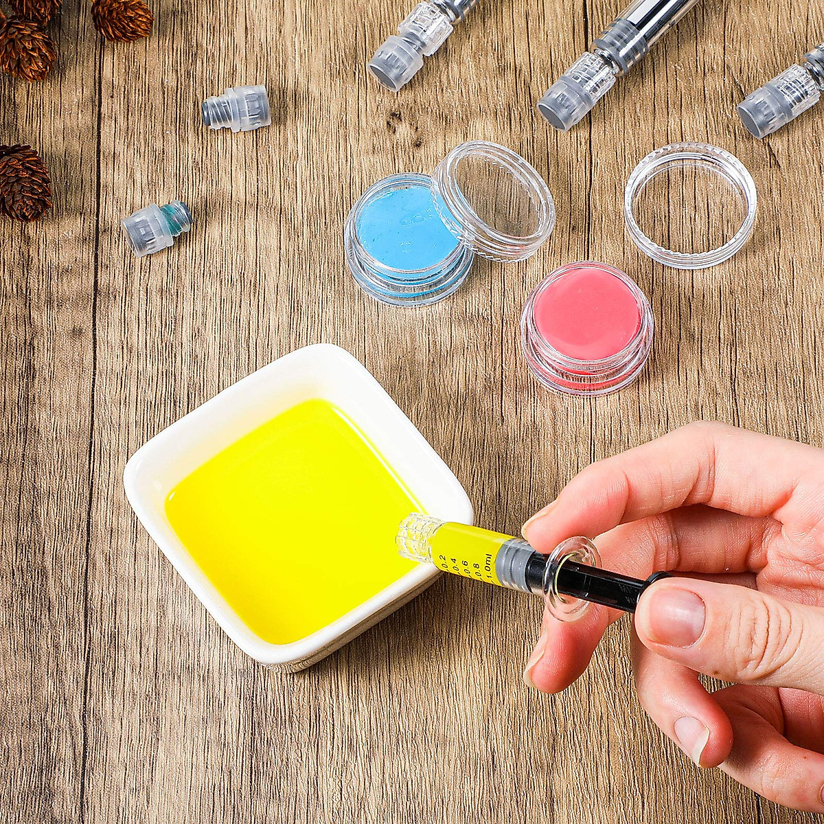 Nuanchu 1ml Borosilicate Glass Syringe Anti Leak Luer Connector Dispenser Without Needle Heat Resistant Accurate Measuring Tool for Thick Liquids, Glue, Ink, Pet Feeding(100 Pieces)