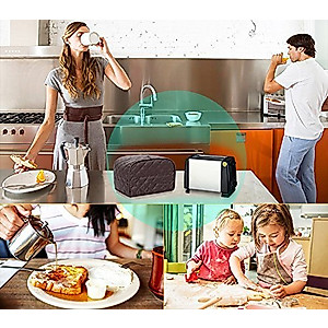 Fellibay Toaster Cover Polyester Toaster Holder Dust Fingerprint Protection for 4 Slice Toaster (Coffee)