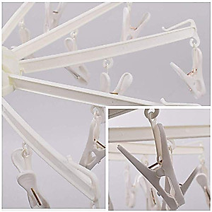 DurReus Foldable Clip Drip Laundry Hanger Portable Plastic Hanging Dryer with 20 Clips for Drying Cloth Diapers,Baby Clothes,Bras,Underwear,Hat,Gloves,Socks