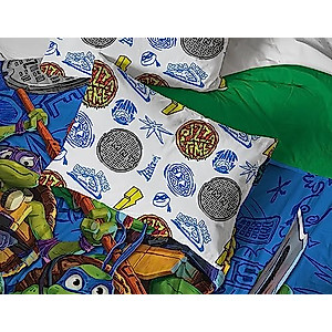 Jay Franco Nickelodeon Teenage Mutant Ninja Turtles Full Comforter Set - 7 Piece Bedding Includes Sheet Set & Pillow Covers - Super Soft Mutant Mayhem Microfiber Bed Set