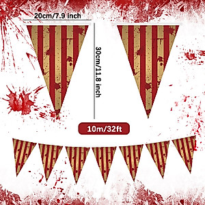 Halloween Decoration Evil Circus Clown Carnival Porch Banner,WELLCOME TO CARNIVALC Clown Sign Hangging Bloody Splatter Carnival Decor Triangle Bunting Flag for Halloween Decoration Carnival Birthday