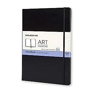 Moleskine Art Sketchbook, Hard Cover, A4 (8.25" x 11.75") Plain/Blank, Black, 96 Pages