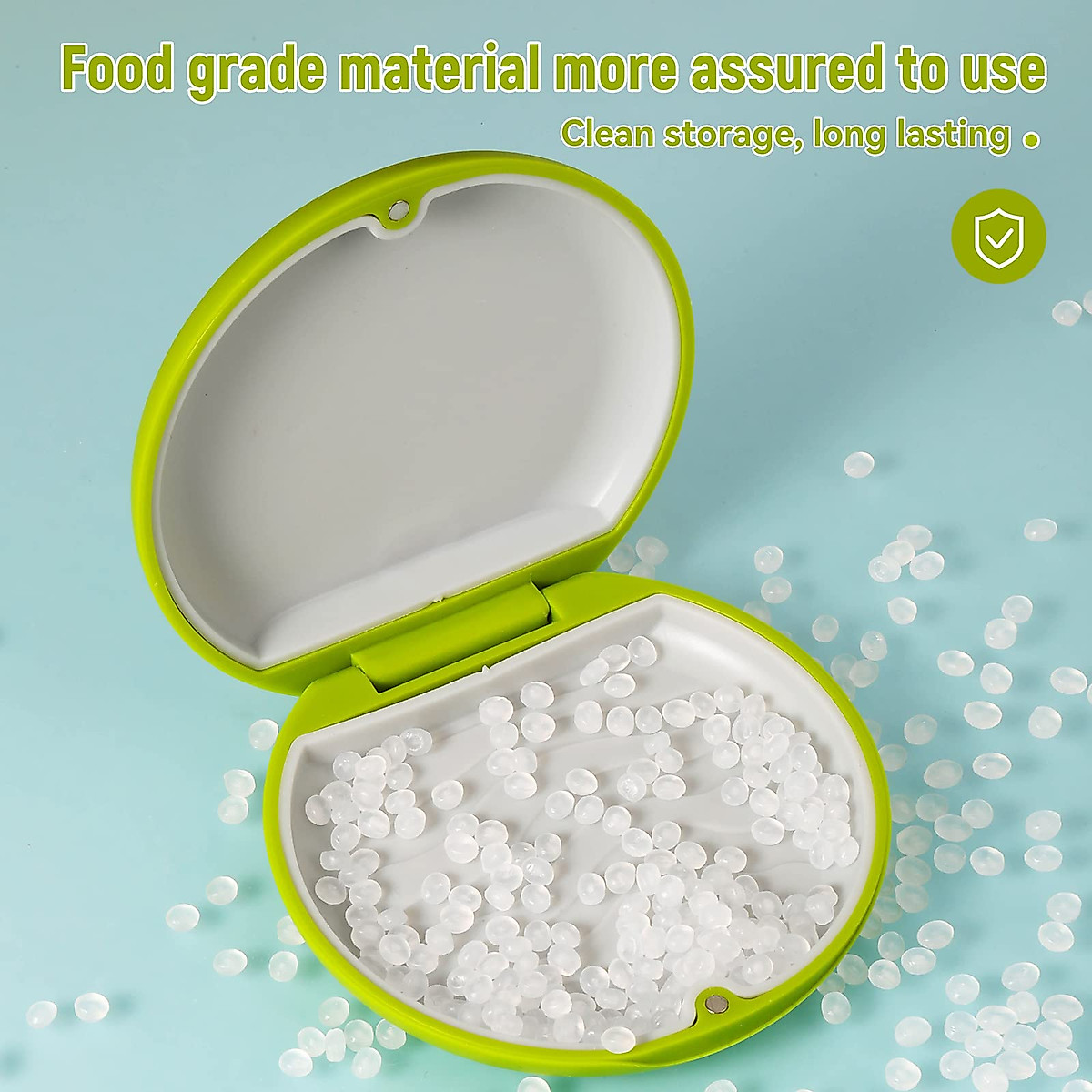 Annhua Retainer Case Mouthguard Case Denture Case with Magnetic Closure, Retainer Holder Denture Holder Container with Silicone Textured Liner - Black