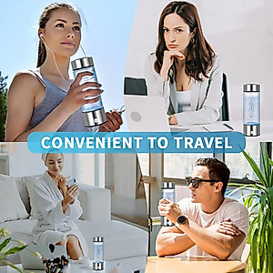 Hydrogen Water Bottle,420ml Hydrogen Water,Hydrogen Water Bottle Generator Improve Water Quality in 3 Minutes,Portable Hydrogen Water Ionizer Machine for Home,Office and Travel(Silver)