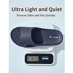 MERENCE Recovery Arch Support Slide Sandals Reduces Stress on Feet，Orthotic Plantar Fasciitis Heel，Open Toe Soft Slide Sandals for Womens Mens Beach Pool Shower Shoes Bathroom Slippers