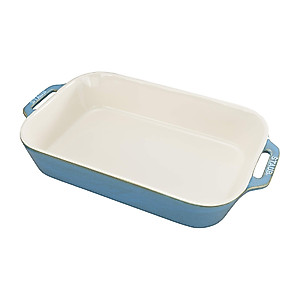 STAUB Ceramics Rectangular Baking Dish, 13x9-inch, Rustic Turquoise