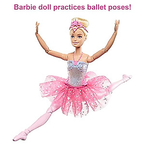 Barbie Dreamtopia Doll, Twinkle Lights Posable Ballerina with 5 Light-Up Shows, Sparkly Pink Tutu, Blonde Hair & Tiara