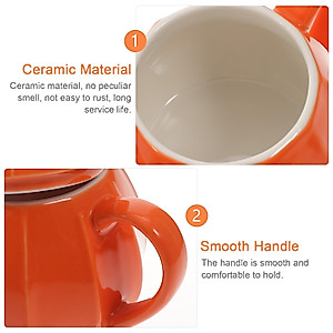 Halloween Pumpkin Mug with Lid, Ceramic Halloween Pumpkin Shaped Cup, Halloween Coffee Mug Milk Cup with Lid for Christmas Birthday Women Wife Mom Girl Boy Teacher Friends (Orange)