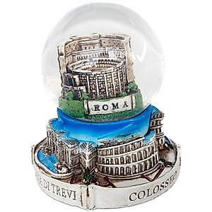 New Italiano Souvenir Snowdome Italy Snowglobe Rome Colosseum Italia 9.5cm