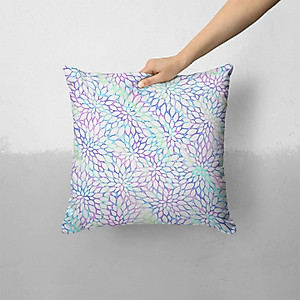 iiRov Iridescent Dahlia v2 - Custom Decorative Home Decor Indoor or Outdoor Throw Pillow Cover for Sofa, Bed or Couch Cushion (Pillow CASE Cover ONLY)