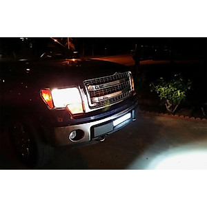 iJDMTOY Lower Grille Mount LED Light Bar Kit Compatible with 2009-14 Ford F-150 or Raptor, Includes (1) 96W High Power LED Lightbar, Lower Bumper Opening Mounting Brackets & On/Off Switch Wiring Kit