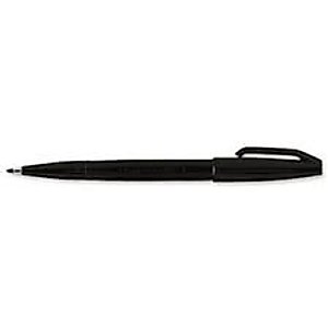 Pentel S520a Sign Pen Fine Point Color Marker, Bullet Tip, 7Mm, Black Barrel/Ink, Dozen