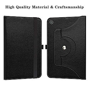 LiuShan Compatible with Huawei MatePad T10s Case,Huawei MatePad T10 Case，360 Degree Rotation Stand PU Leather with Cute Pattern for 10.1" Huawei MatePad T10s / Huawei MatePad T10 Tablet,Black