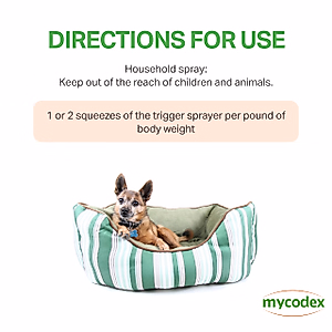 PRN Pharmacal Mycodex All-in-One Flea and Tick Spray for Parasites of Dogs and Cats - Controls Fleas, Ticks, Lice, Mosquitoes, Gnats, Flies, and Flea Larvae - 16 Oz