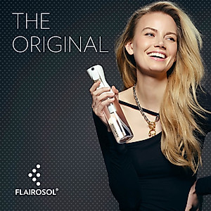 FLAIROSOL - The Original, Spray Bottle for Hair, Plants & More, Continuous Mister, Ultra Fine Water Mist, 10.1oz/300ml, Clear Bottle - Black Print